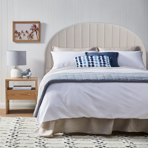 Radisson Home Channel Arch Linen Blend Bedhead Temple Webster